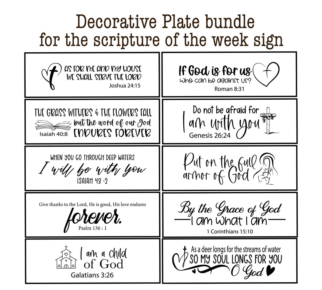 Scripture of the Week Interchangeable Decorative Plate BUNDLE sign Sold ...