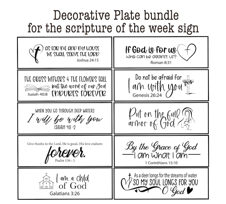 DOWNLOAD Scripture of the Week Interchangeable Decorative Plate BUNDLE ...