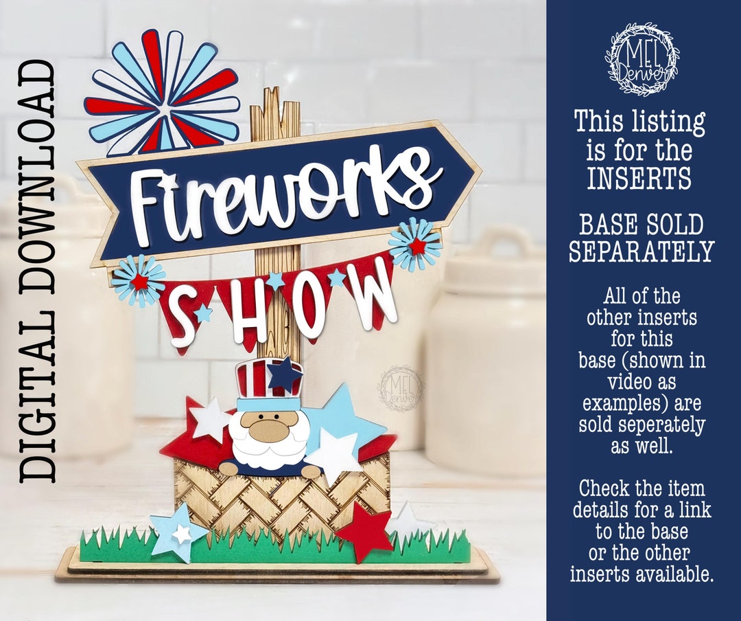 4th of July Decor Insert Set: Interchangeable Design (digital Download ...