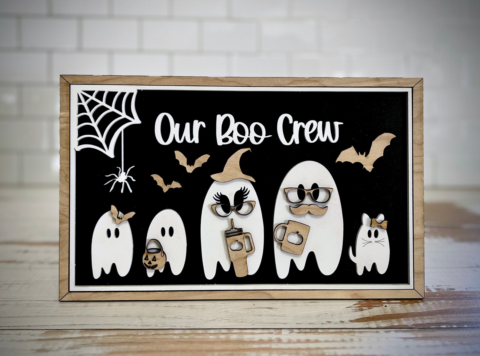 Our Boo Crew, Ghosts With Accessories, Personalized Sign Halloween ...