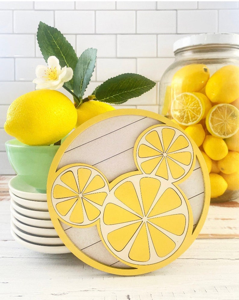 Mickey Lemon Shiplap Circle Mouse Lemon Svg Cut File for - Etsy