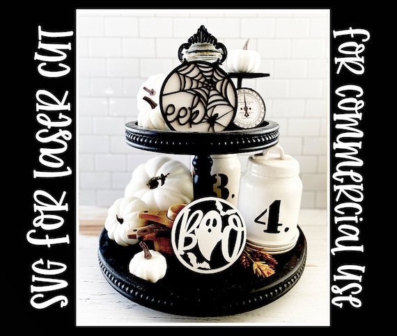 BOO & Eek 3d Fall Halloween Circle Signs Svg Cut File for - Etsy