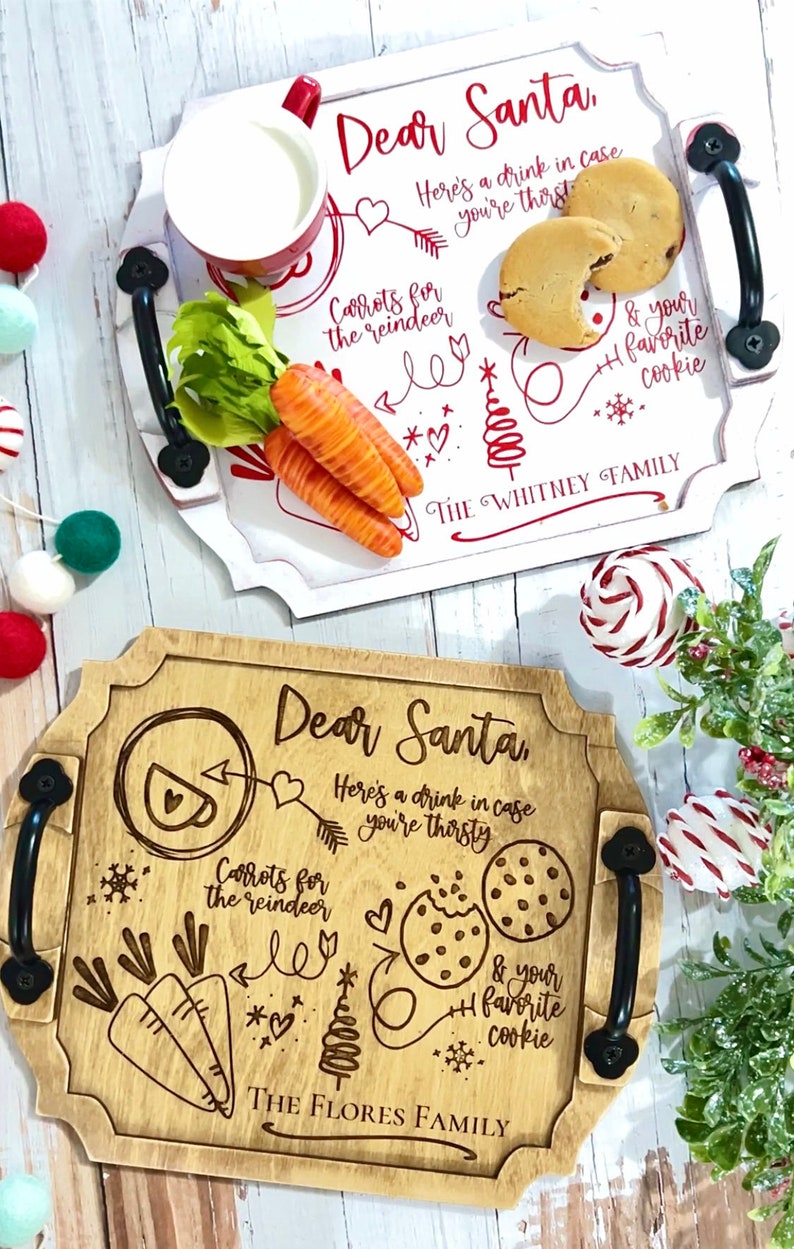 3D Laser Cut Serving Tray File and Santa's Christmas Eve Snack Tray ...