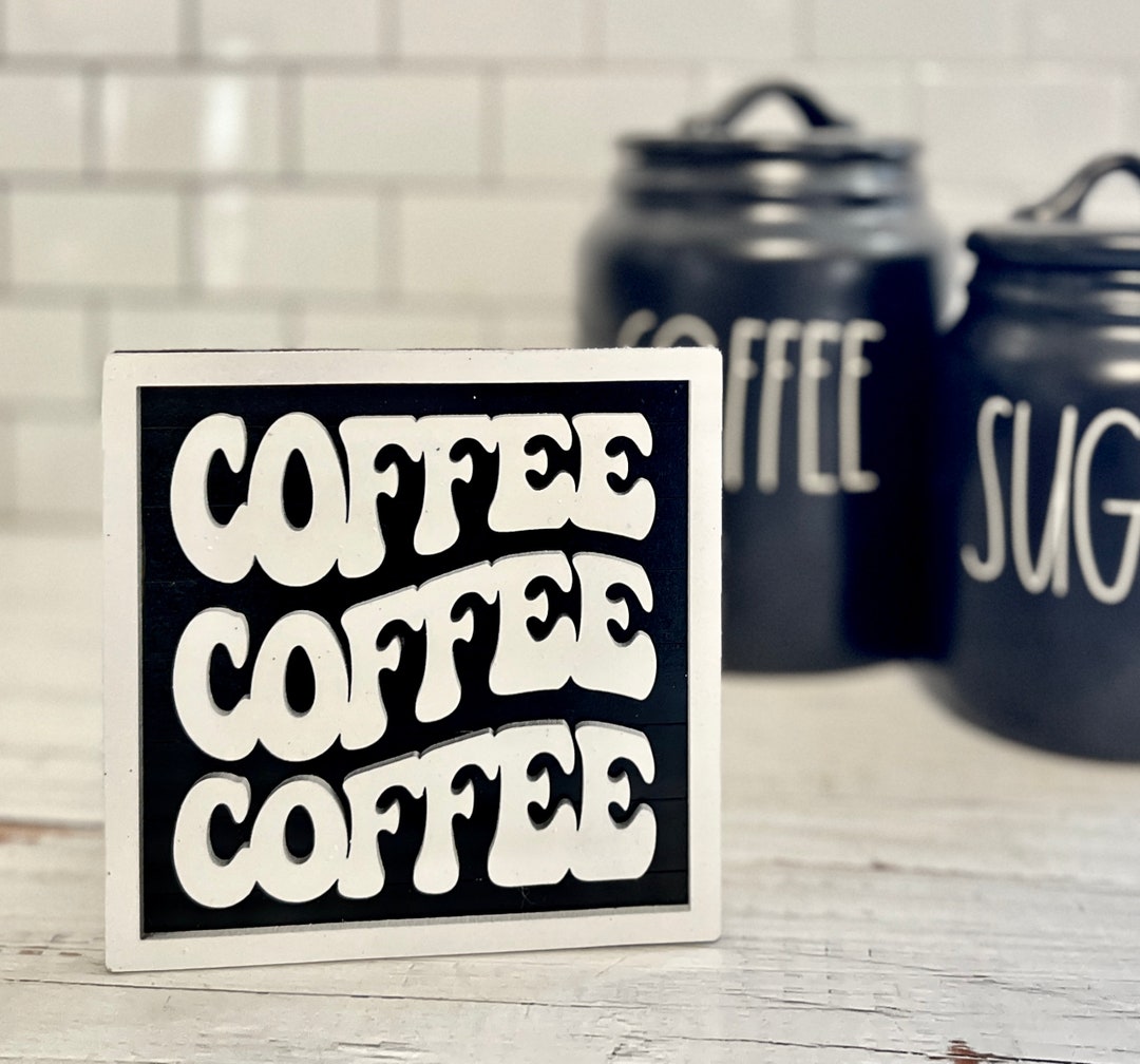 Coffee Retro Wave Bubble Letters 70's Vintage Vibe Coffee Bar Sign for ...