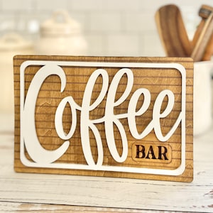 Coffee Bar Digital File for Laser With Shiplap Texture Background ...