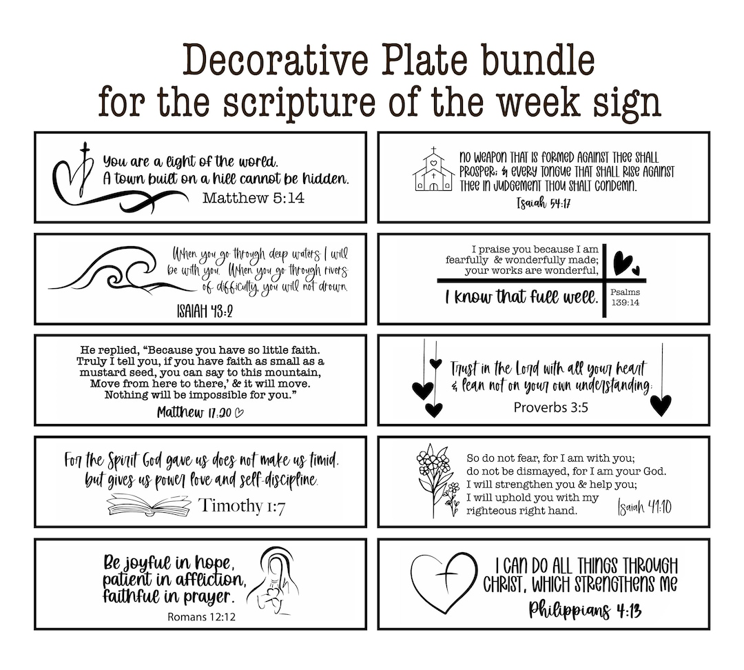 DOWNLOAD Scripture of the Week Interchangeable Decorative Plate BUNDLE ...