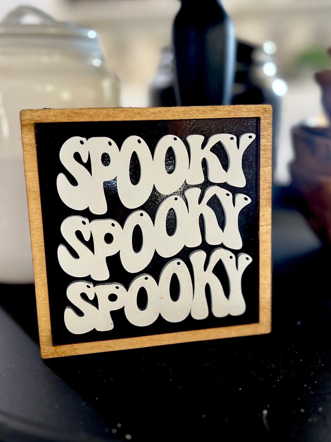 Halloween Spooky Retro 70s Bubble Letters Round Sign Svg Cut Files for ...