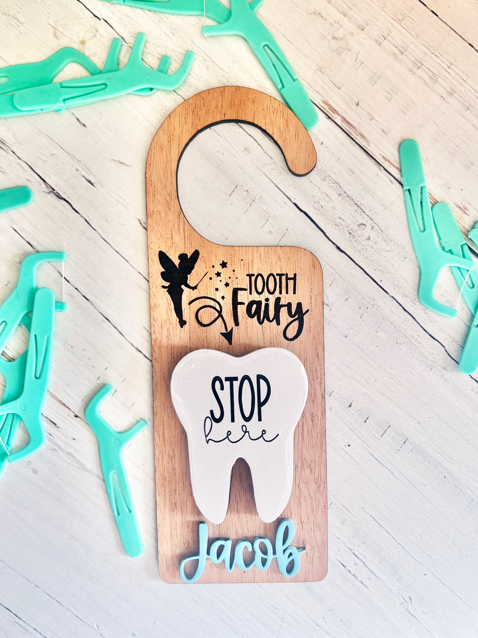 Tooth Fairy Door Hanger - Kids Laser File, First Tooth, Personalized ...