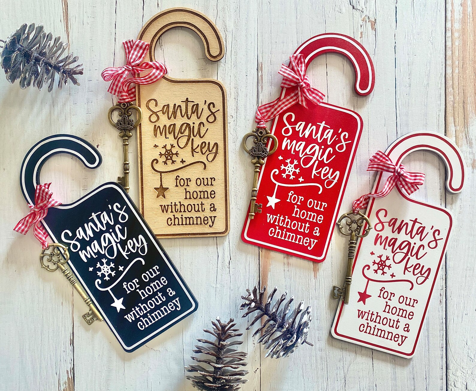 Christmas Door Hanger "santa's Magic Key for Our Home Without a Chimney ...