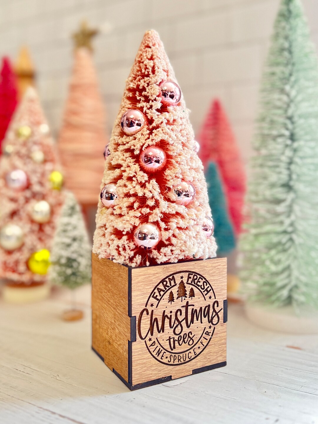 Farm Fresh Christmas Trees BOX & Engraved Design Both, Tree Box Sisal ...