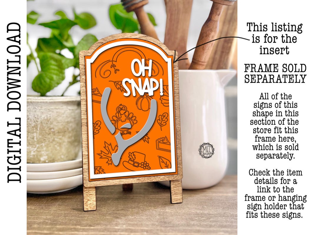 Oh Snap Wishbone / Thanksgiving Sign, Frames Sold Separately / Digital ...