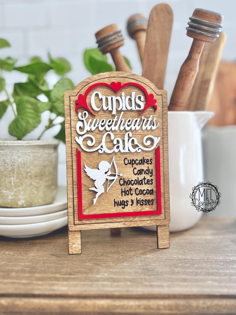 Cupid's Sweethearts Cafe Sign: Valentine's Day SVG DXF (digital ...