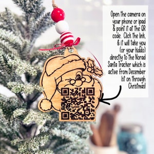 Christmas Santa Tracker QR Code Ornament With Adorable Santa - Svg ...