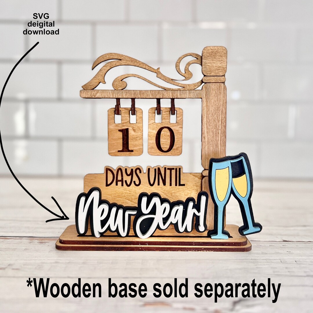 New Year Countdown Plate for Interchangeable Countdown the Days, Stand ...