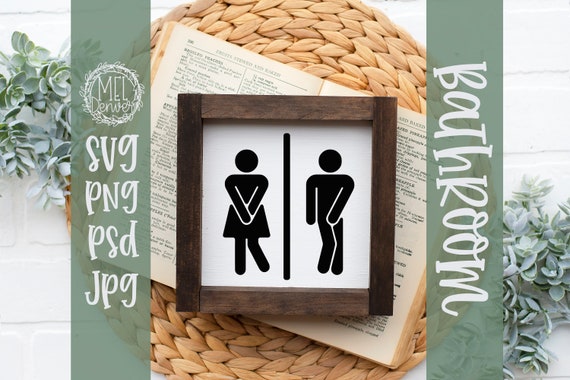 Need to Potty Stick Figures for Farmhouse Bathroom - Etsy