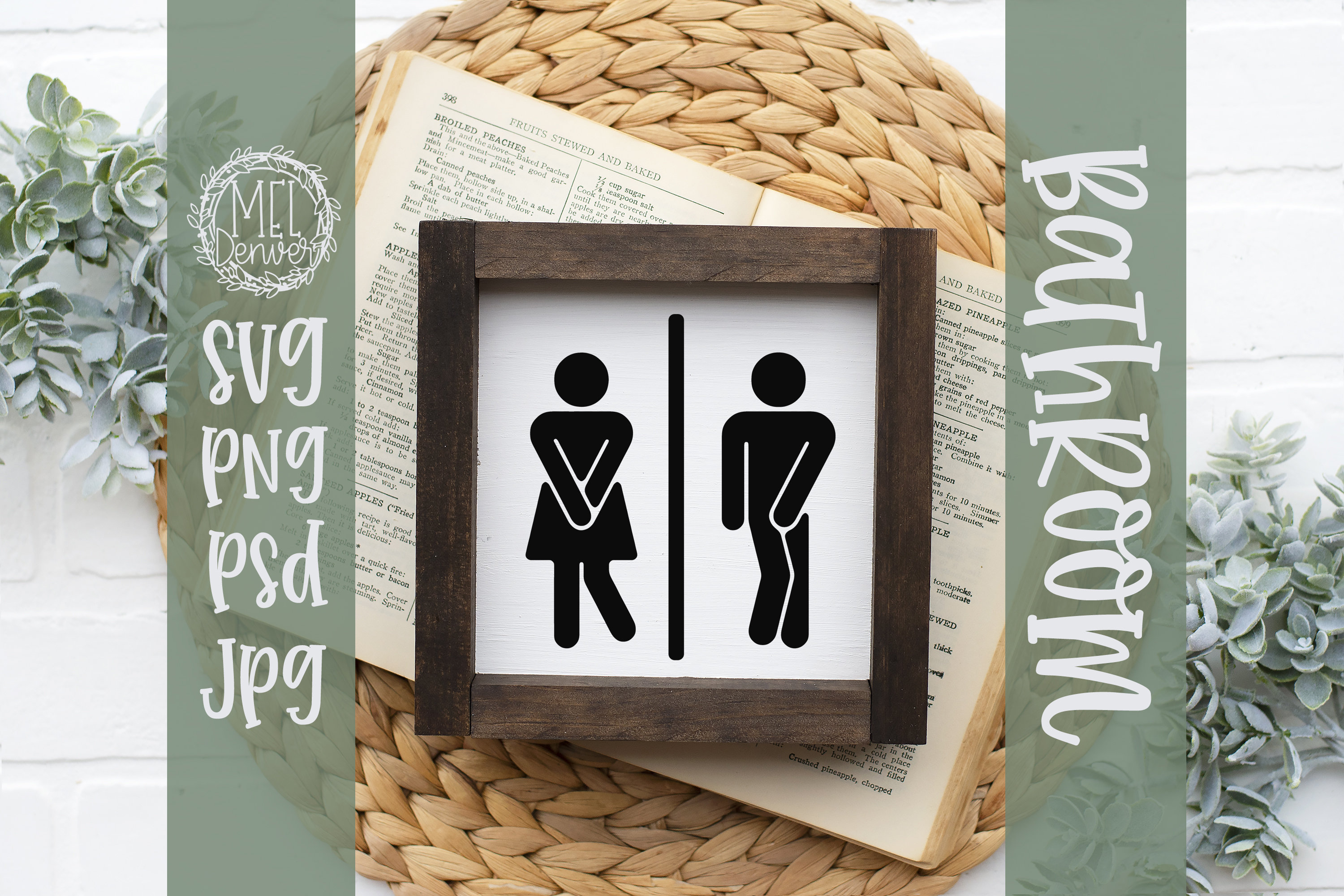 Need to Potty Stick Figures for Farmhouse Bathroom - Etsy
