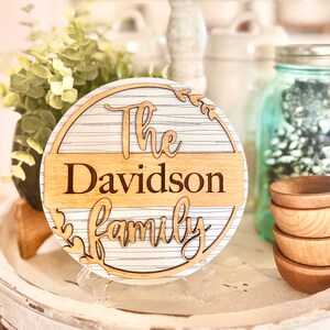 Custom Family Name Digital File for Laser With Round Sign Tiered Tray ...