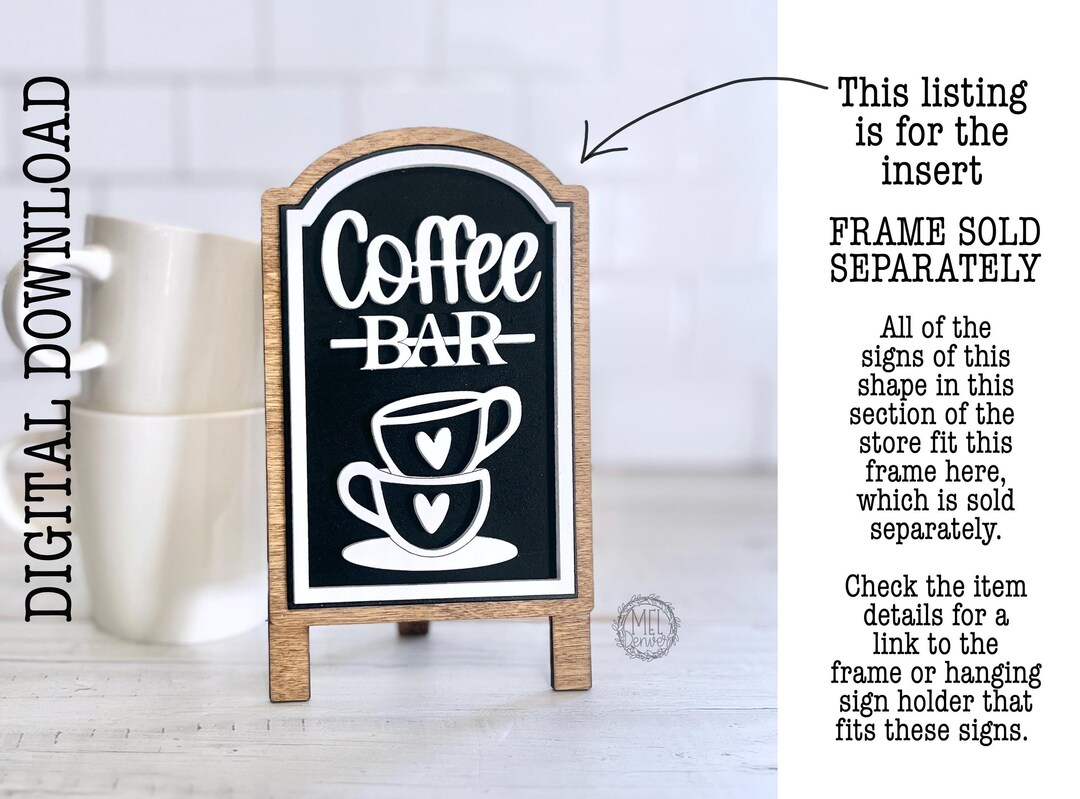 Coffee Bar Sign Kitchen Decor SVG DXF (digital Download ...