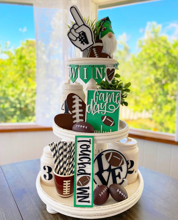 Football Svg Design Bundle Tiered Tray Set, for Laser Cutters ...