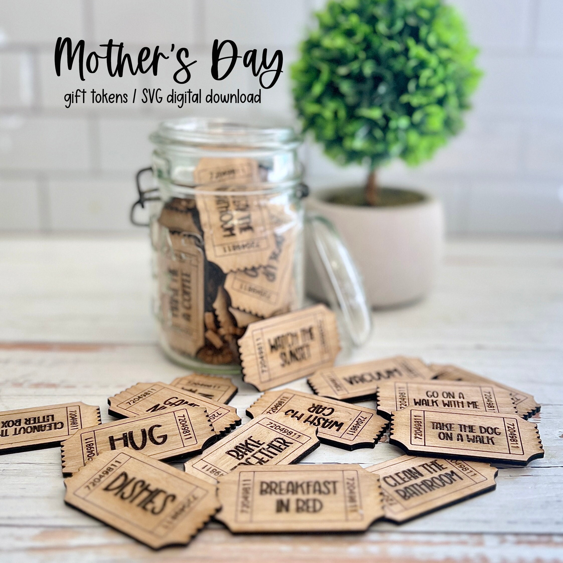 Mother's Day Gift, Tokens Tickets, Chores Etc. Mom Gift Glowforge ...