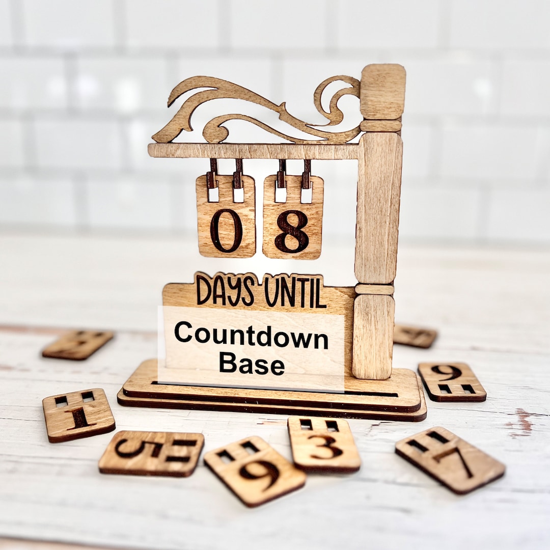 Interchangeable Countdown the Days 5" X 5" Laser File DOWNLOAD Decor ...