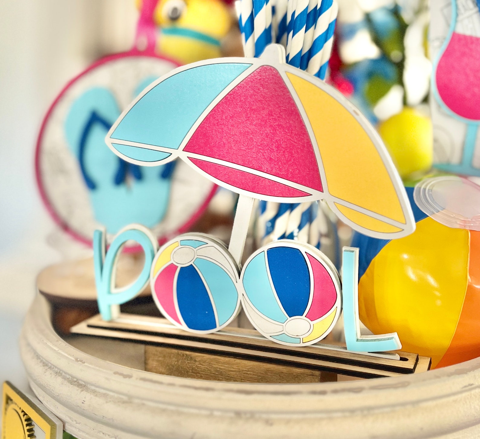 Pool Party Tiered Tray SVG: Summer Table Decor (digital Download) - Etsy