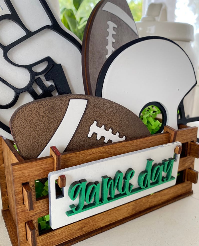 Game Day Crate - Football Season Decor, Party, Tiered Tray, Glowforge ...