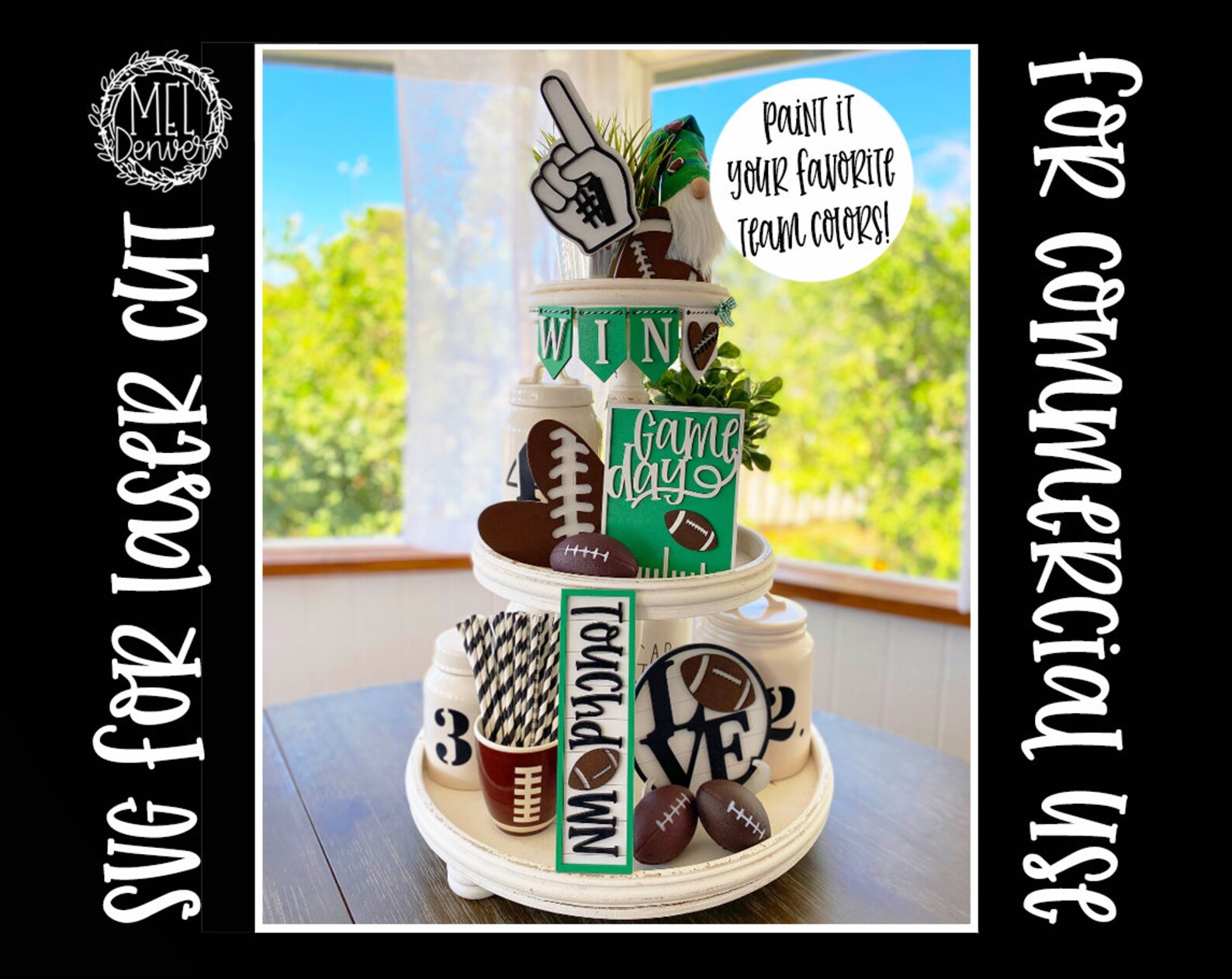 Football Svg Design Bundle Tiered Tray Set for Laser Cutters - Etsy