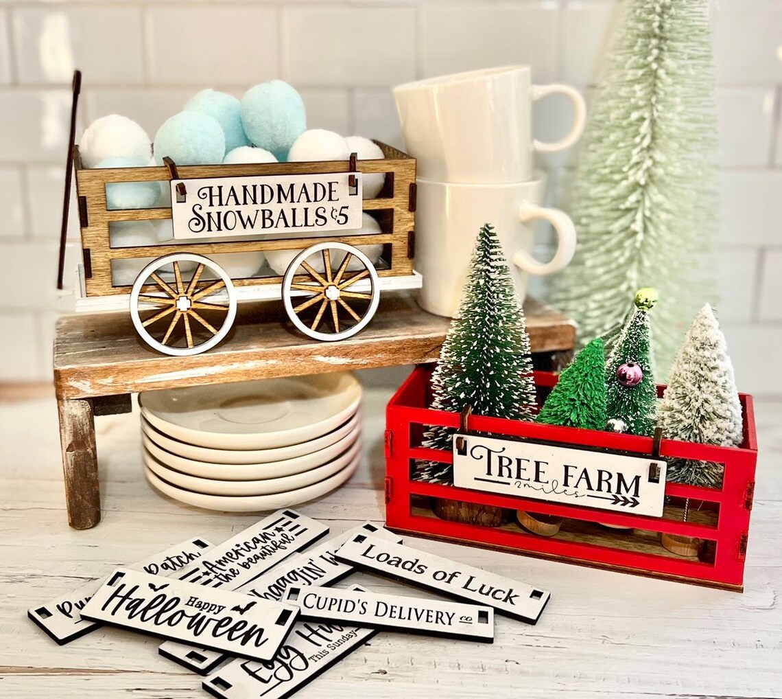Laser Cut Crate / Convertible Wagon With 10 Seasonal - Etsy