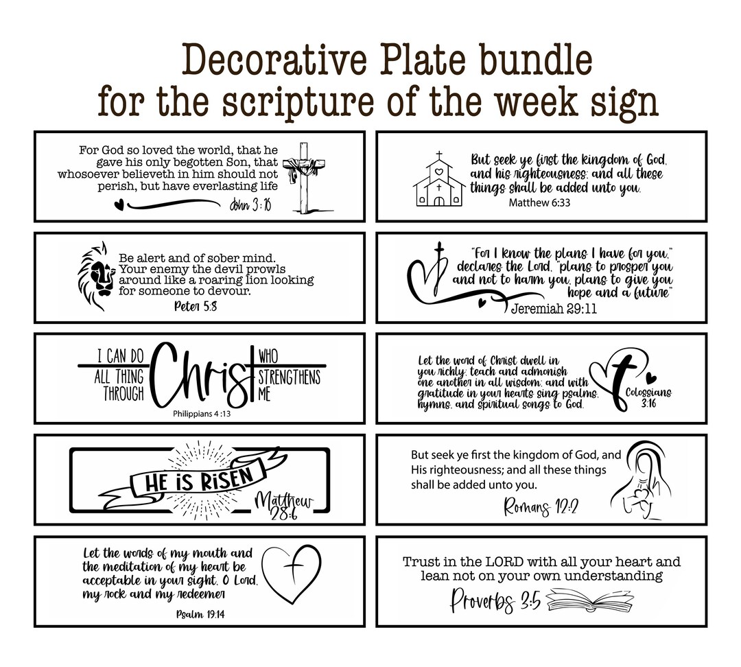 Scripture of the Week Interchangeable Decorative Plate Bundle (digital ...