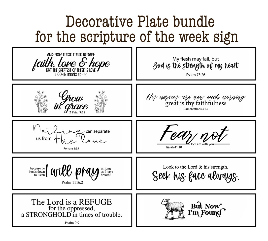 DOWNLOAD Scripture of the Week Interchangeable Decorative Plate BUNDLE ...