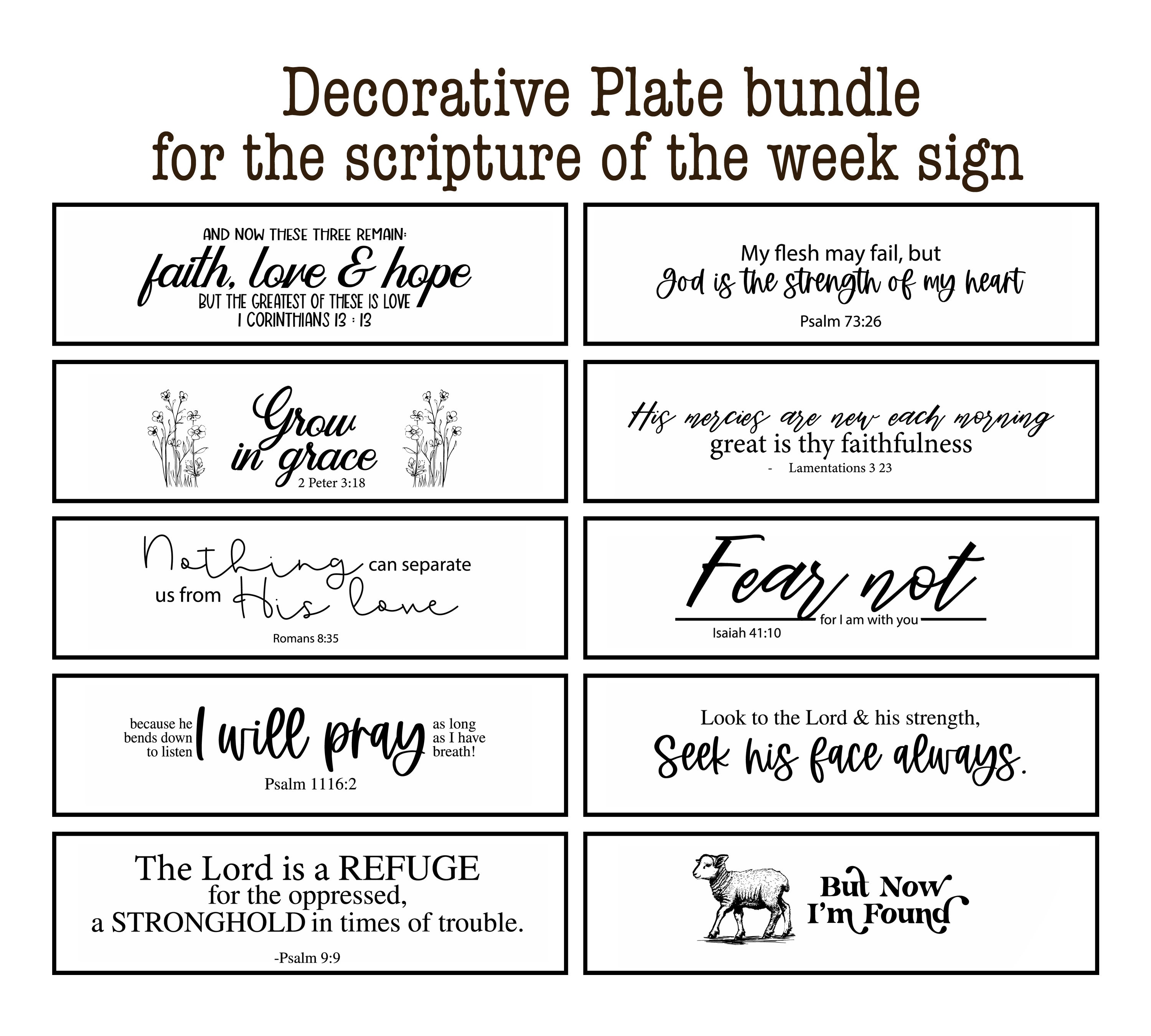DOWNLOAD Scripture of the Week Interchangeable Decorative Plate BUNDLE ...