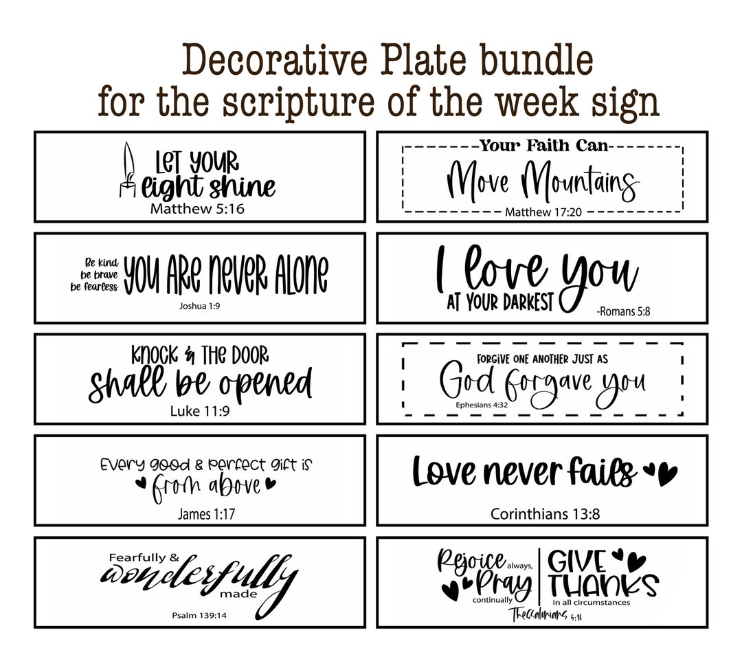DOWNLOAD Scripture of the Week Interchangeable Decorative Plate BUNDLE ...