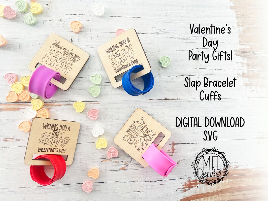 Kids Party, Valentine's Day Party Favors, Guest Gifts - Slap Bracelet ...