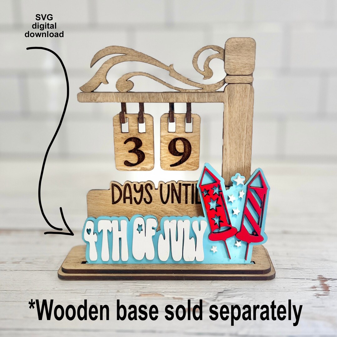 4th of July Plate for Interchangeable Countdown the Days, Stand Sold ...