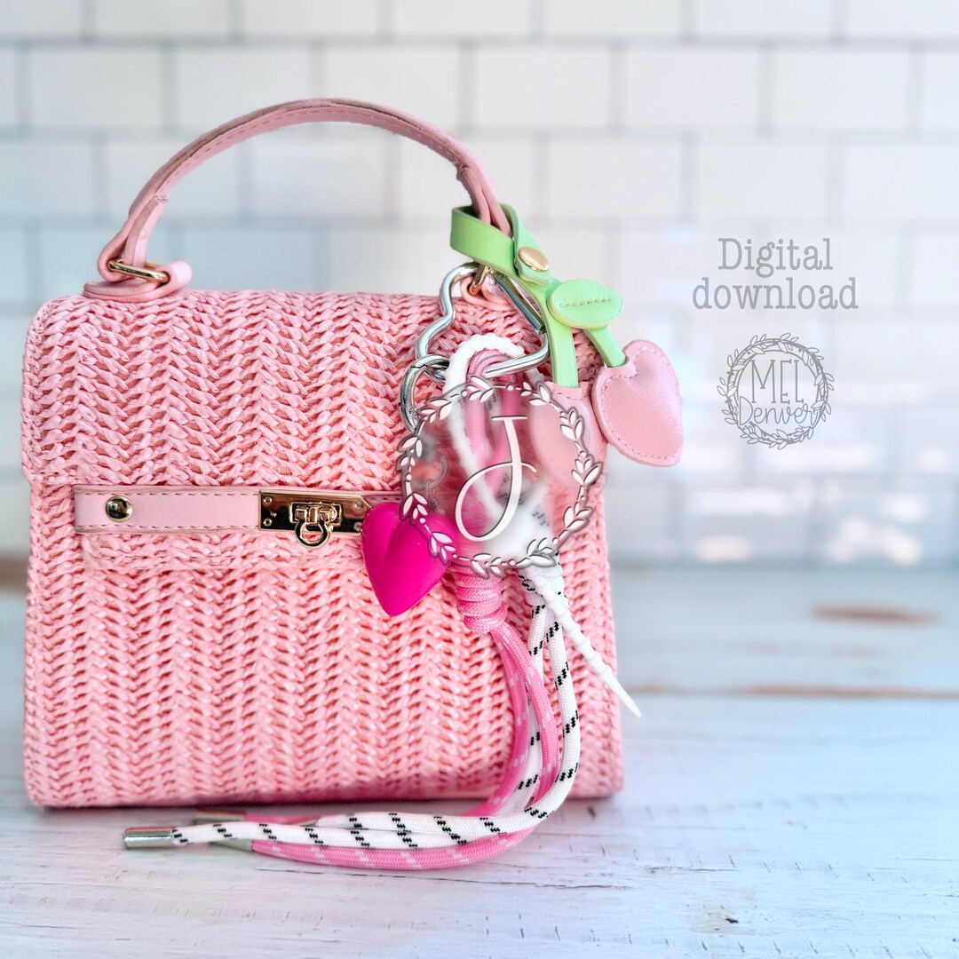 Monogram Bag Tag: Initial Purse Charm, Personalized Keychain (digital ...
