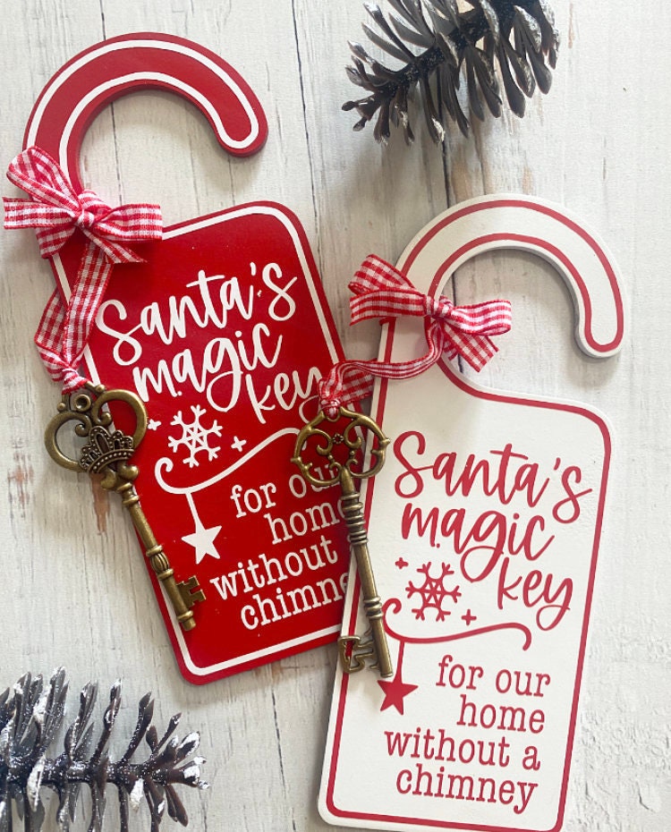Christmas Door Hanger "santa's Magic Key for Our Home Without a Chimney ...
