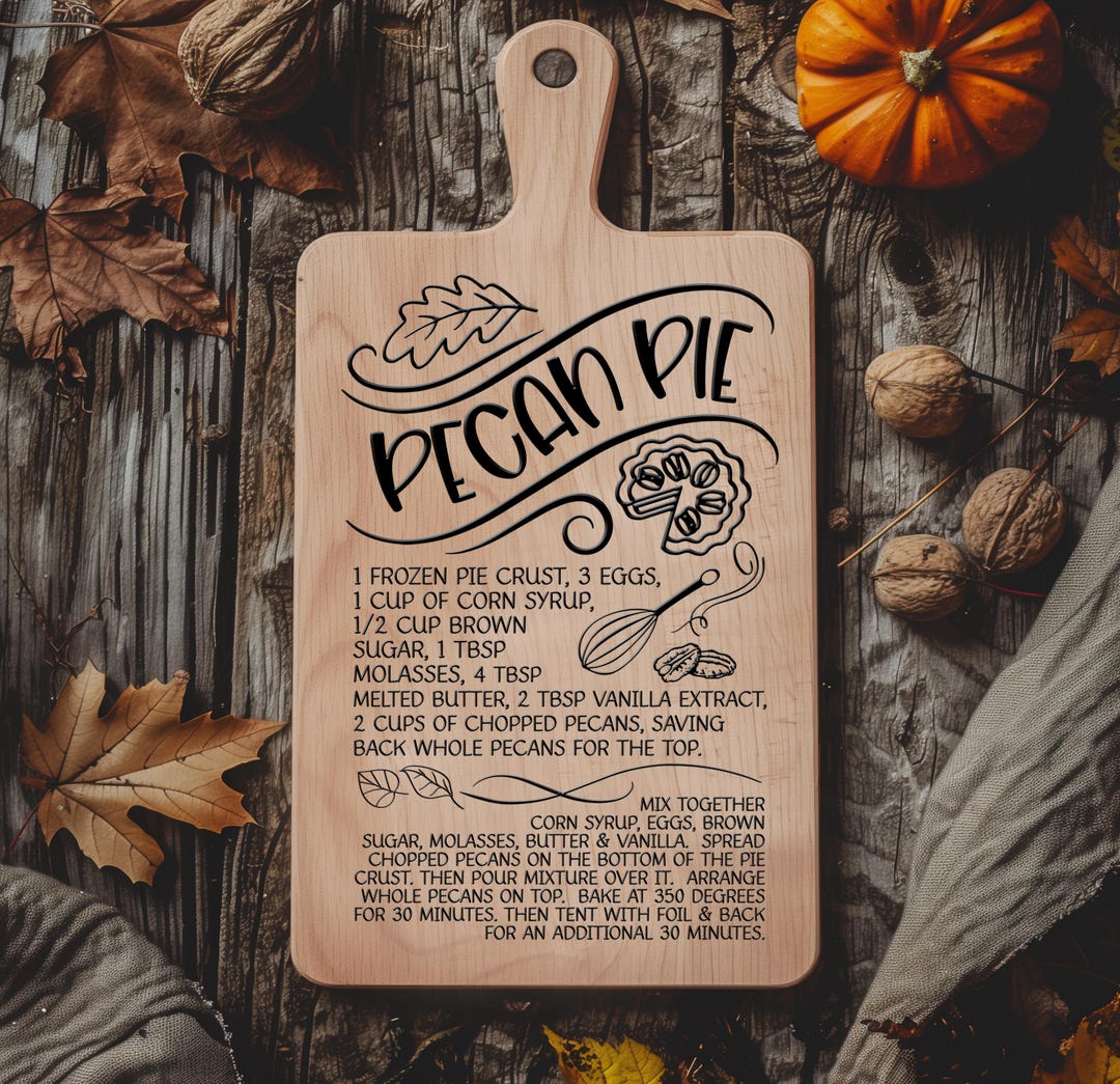 Pecan Pie Recipe Engraving Design: SVG Cut File (digital Download) - Etsy