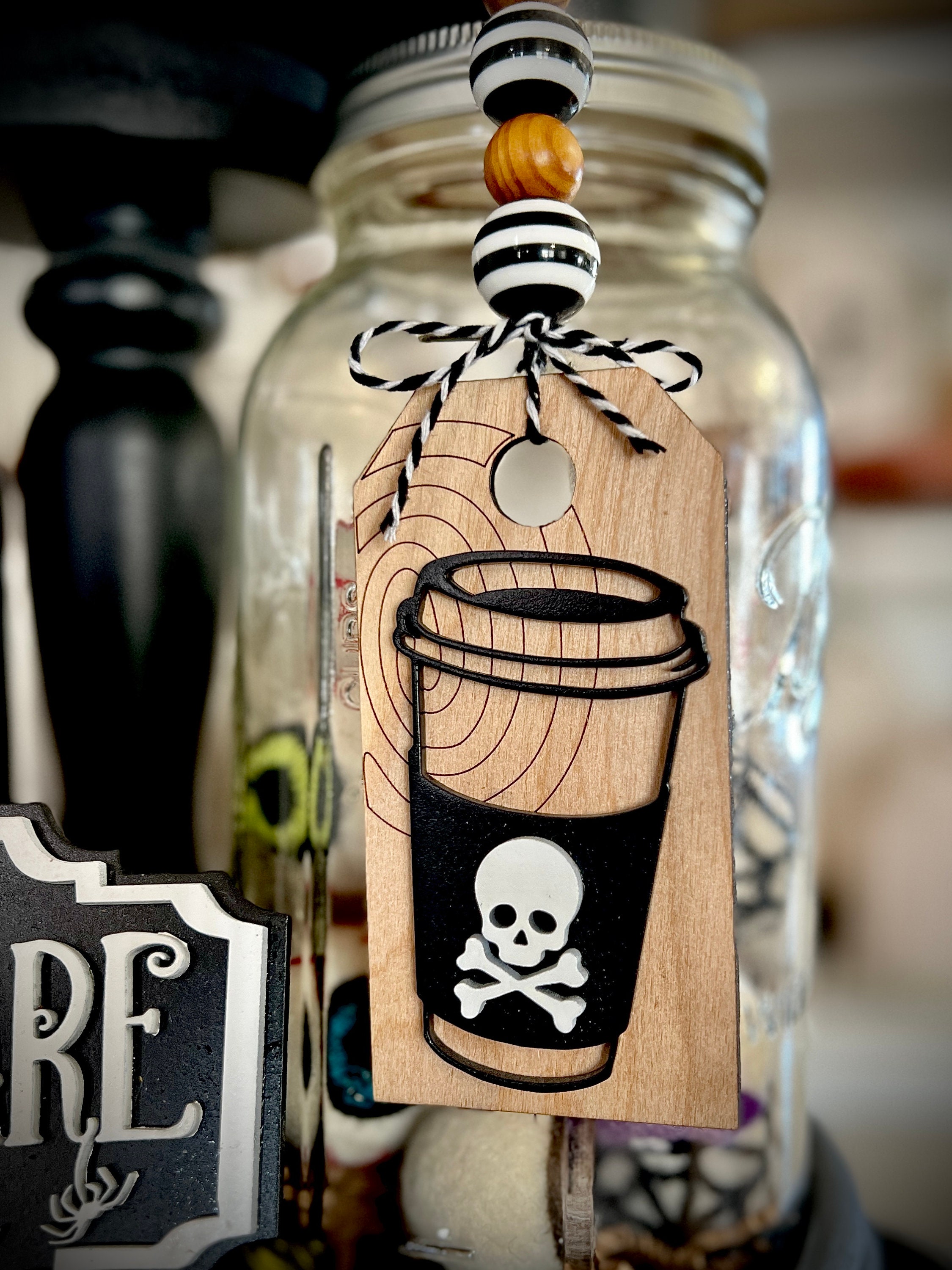 Halloween Coffee Bar Tiered Tray Set Svg Cut Files for Laser ...