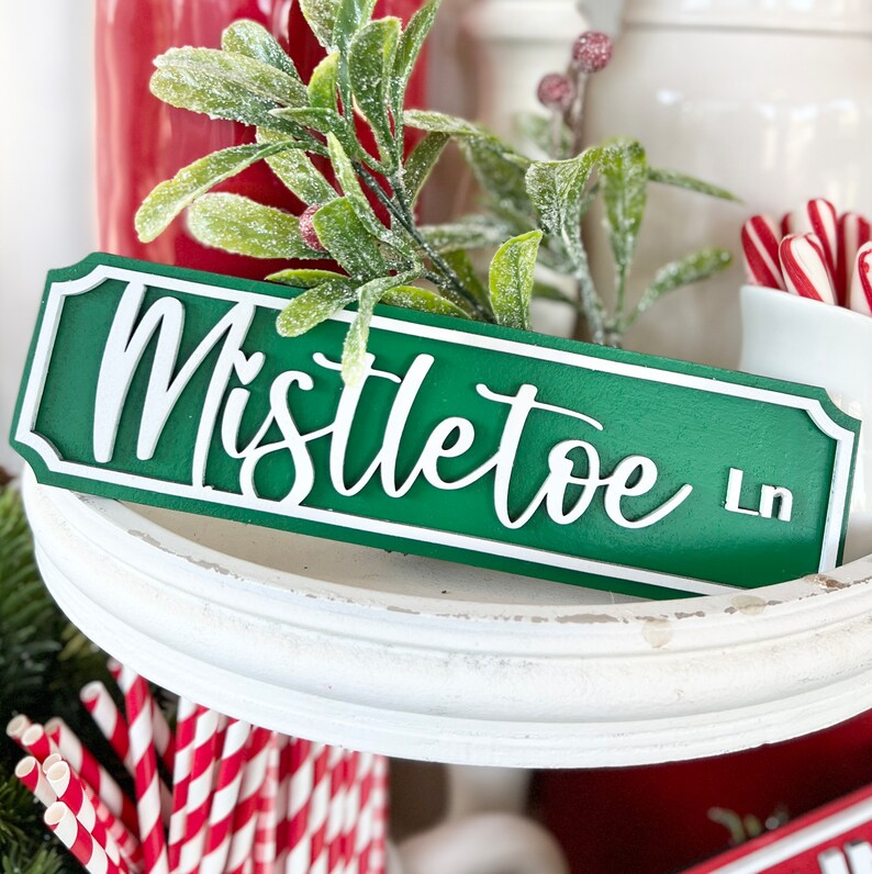 Christmas / Winter Tiered Tray Street Signs Svg Cut Files for Laser ...