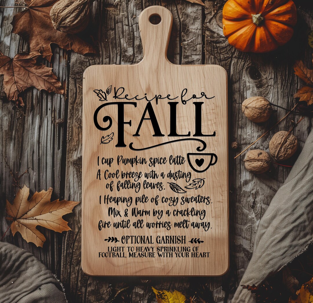 Recipe for a Fall Day / Funny Engraving a Cutting Board / Vinyl for ...