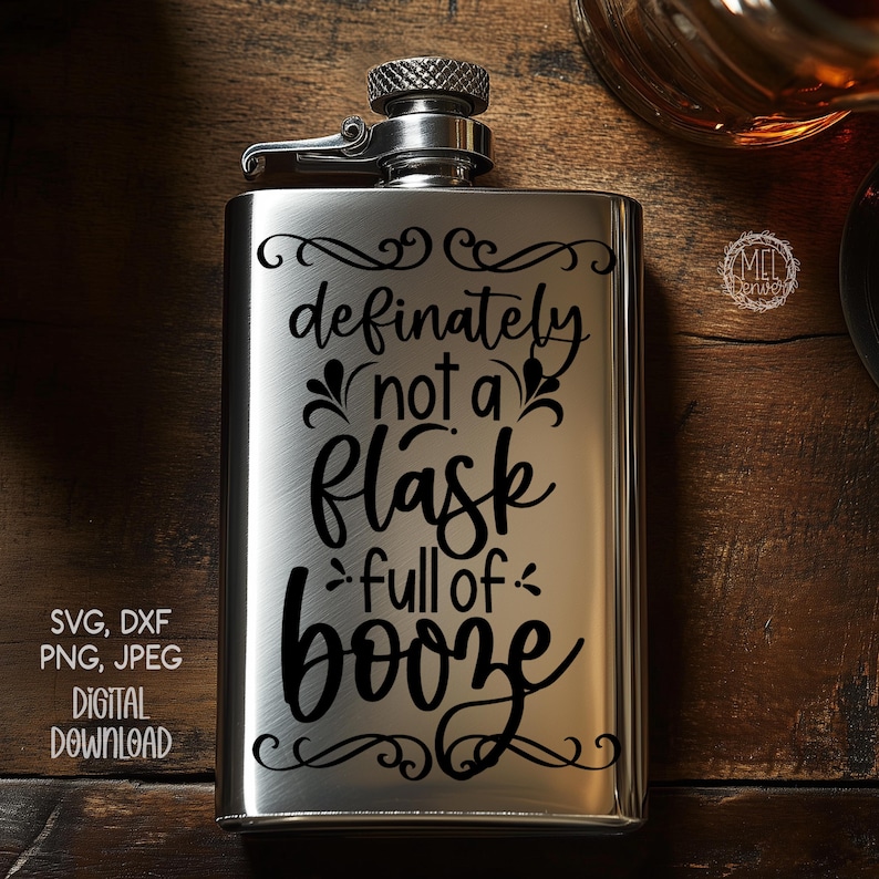 Set of 8 Flask Designs / Gift Christmas - SVG DXF PNG Jpeg Files ...