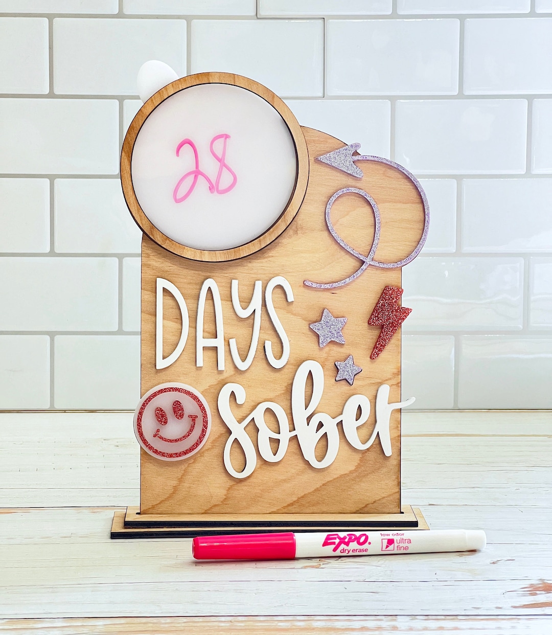 Days Sober Sign Dry Erase, Digital File for Laser New Years Resolusiotn ...
