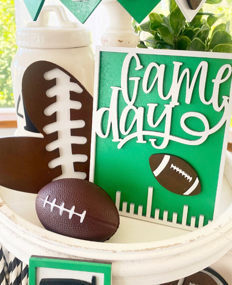 Football Svg Design Bundle Tiered Tray Set, for Laser Cutters ...