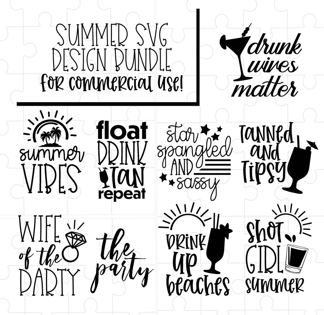 Summer Svg Design Bundle for Tees, Bags, Mugs, Tumblers Etc "shot Girl ...