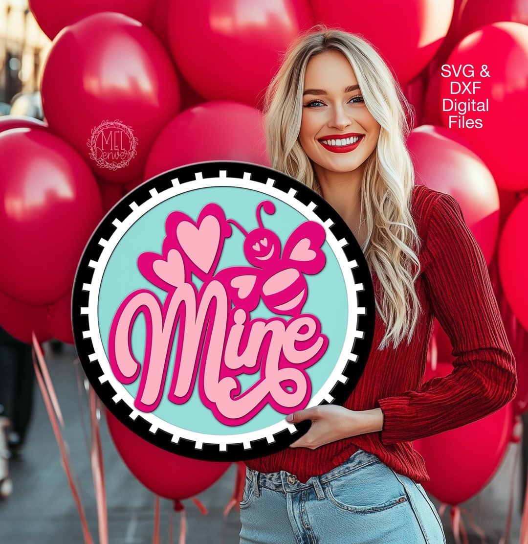 Bee Mine Be Mine Sign Door Hanger Tiered Tray Decor for Valentines Day ...