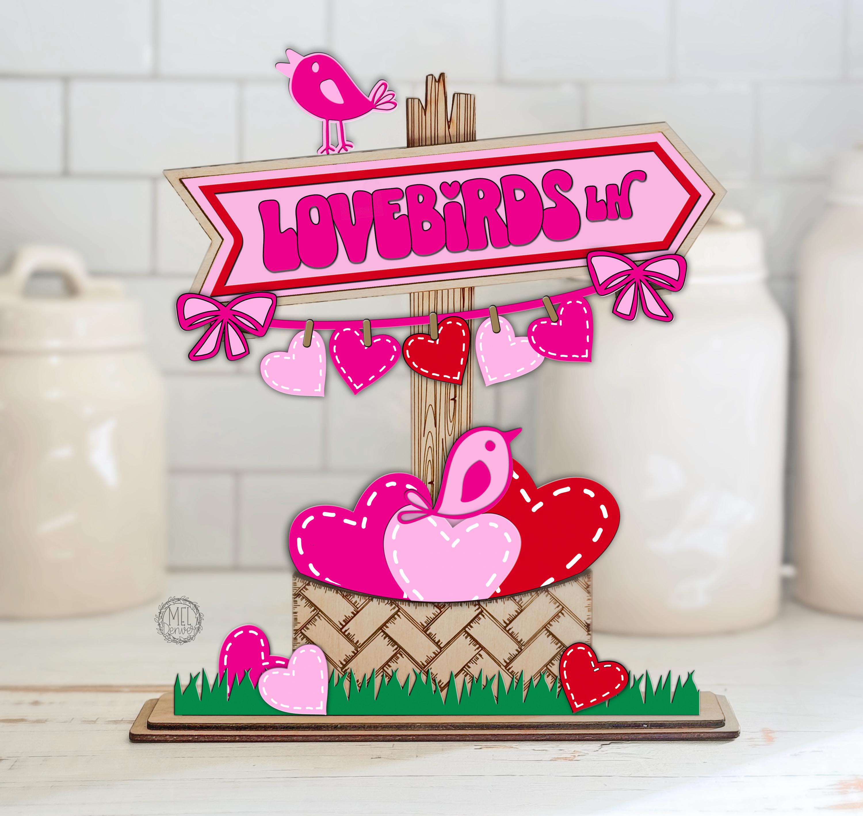 Valentines Day Love Birds Insert Set SVG DXF (digital Download ...