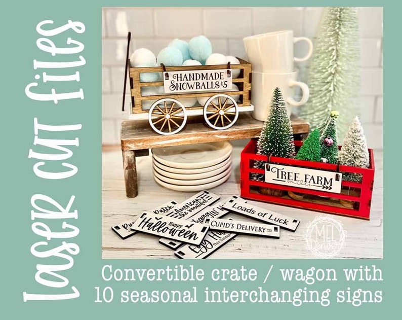 Laser Cut Crate / Convertible Wagon With 10 Seasonal Interchanging ...