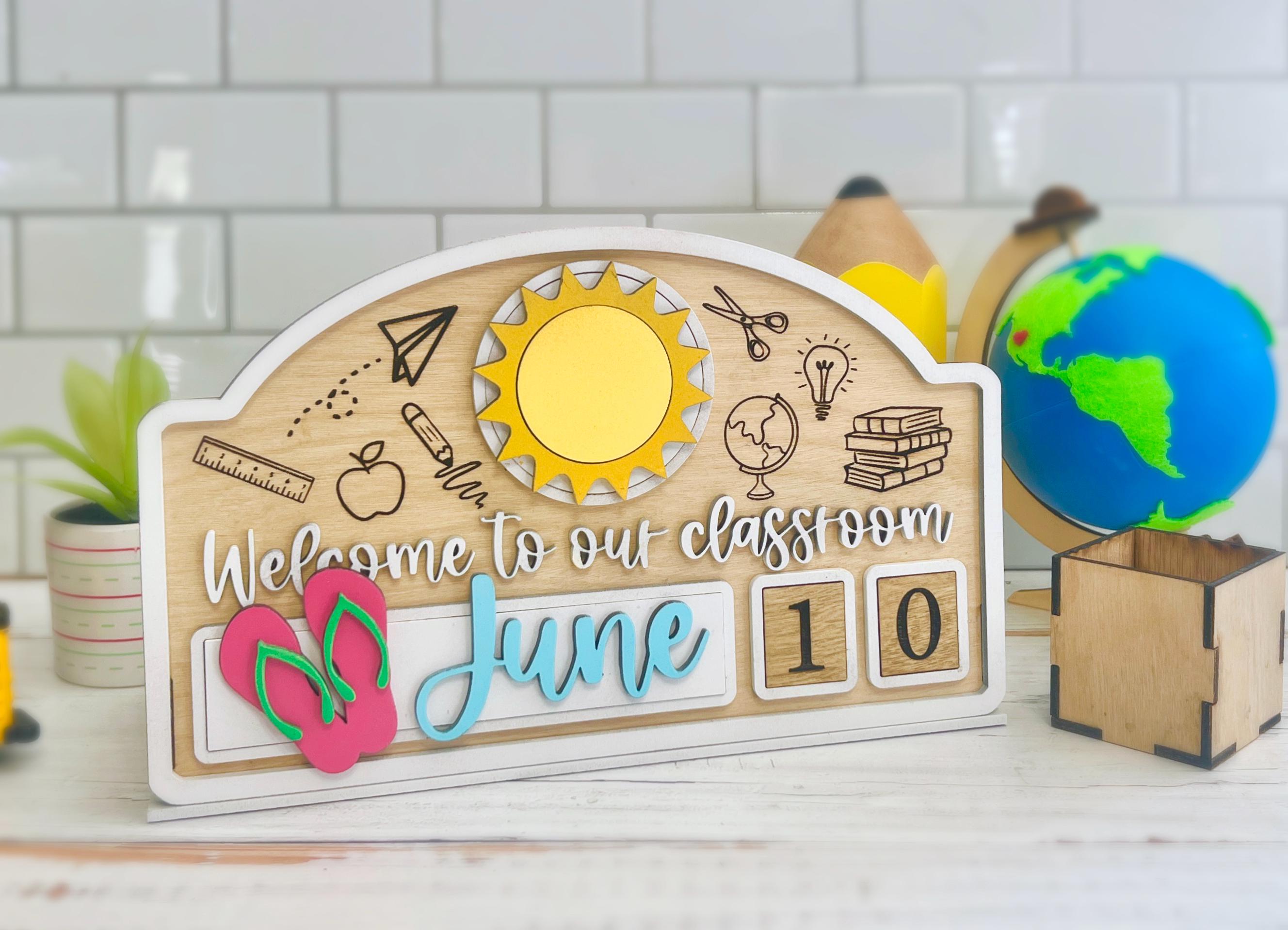Classroom Calendar SVG DXF: Interchangeable Seasonal Laser Cut File ...