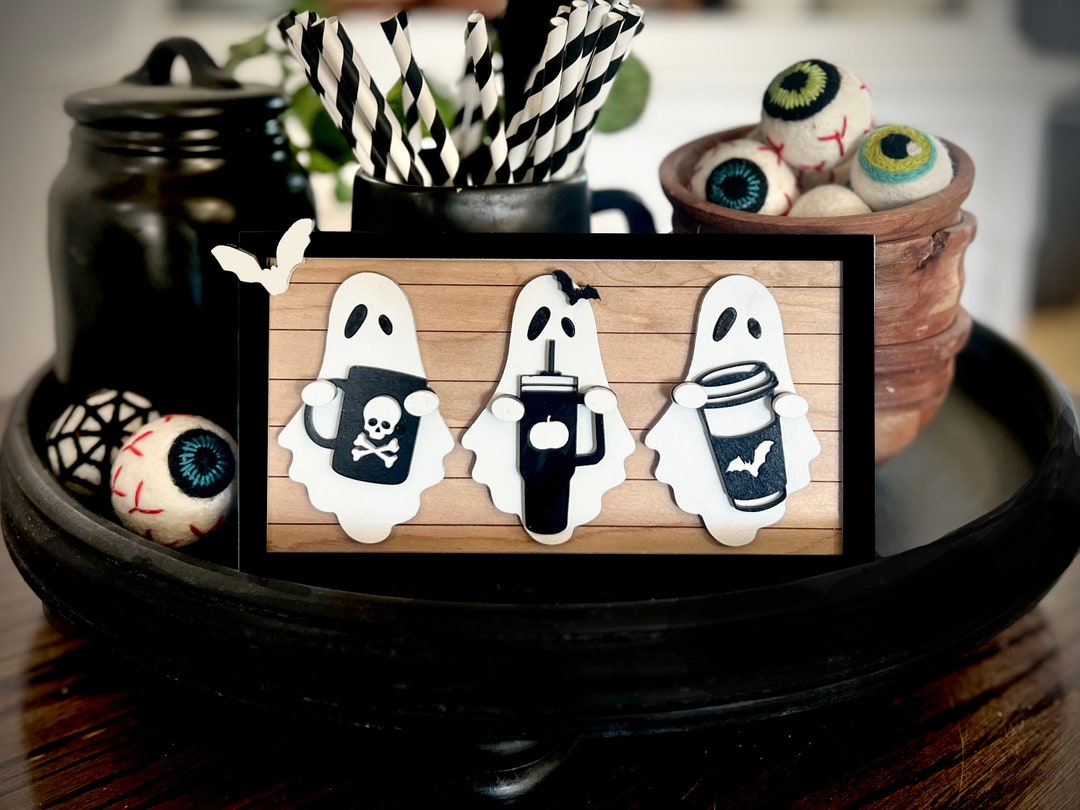 Halloween Ghosts Coffee Bar Tiered Tray Decor - SVG File (digital ...